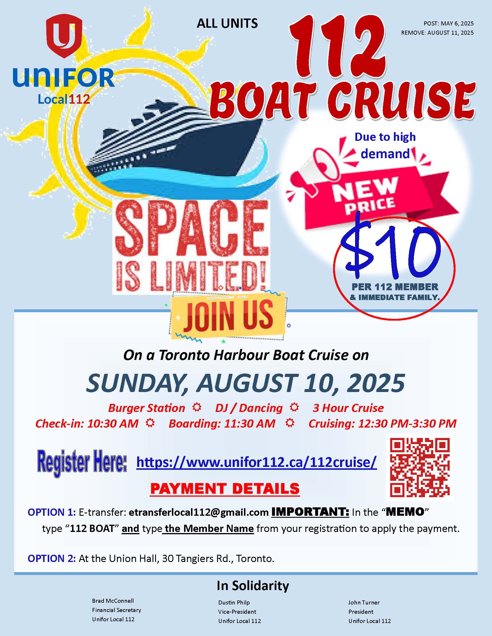 112 BOAT CRUISE - Unifor Local 112